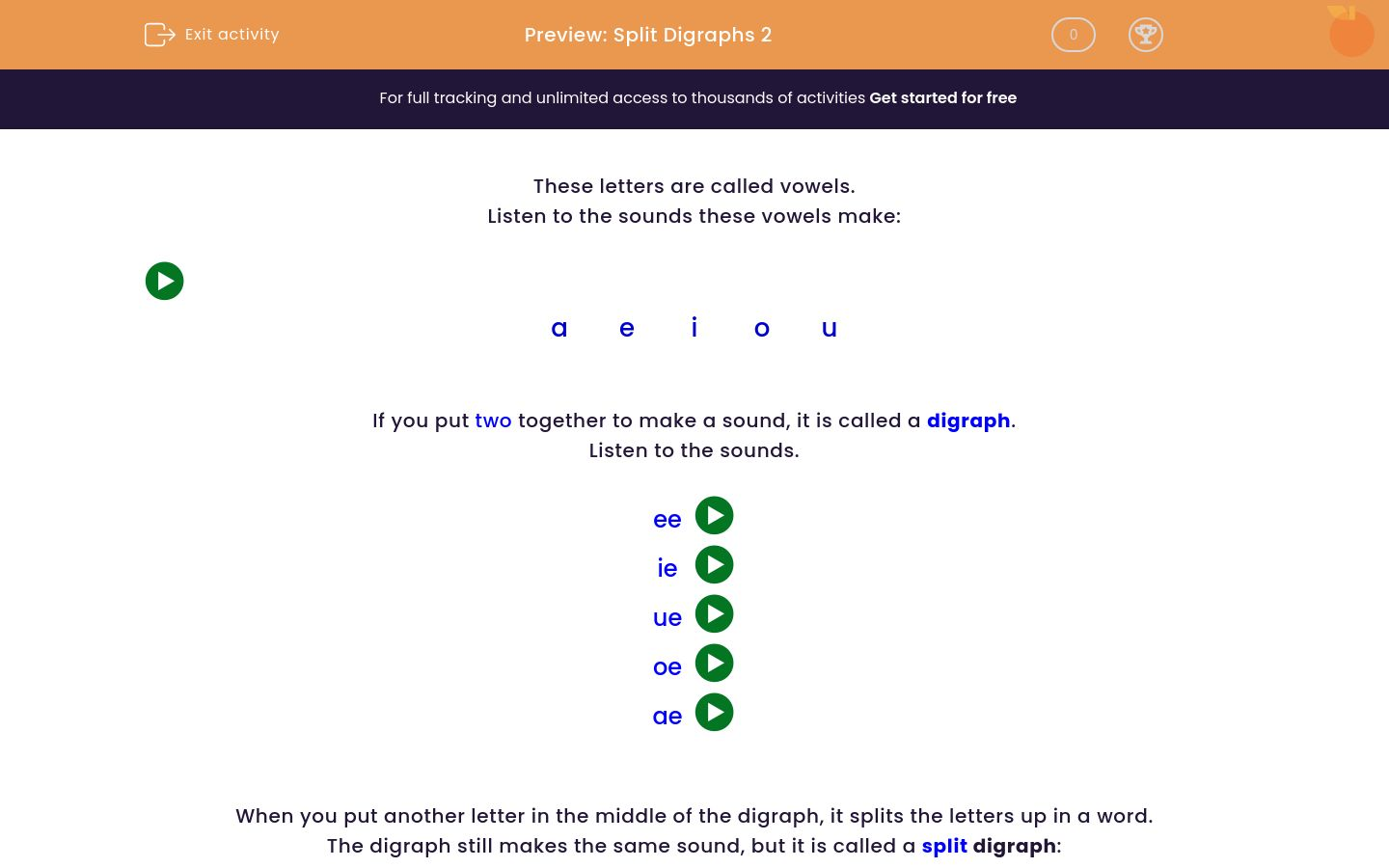 Recognise the Split Digraphs Worksheet - EdPlace