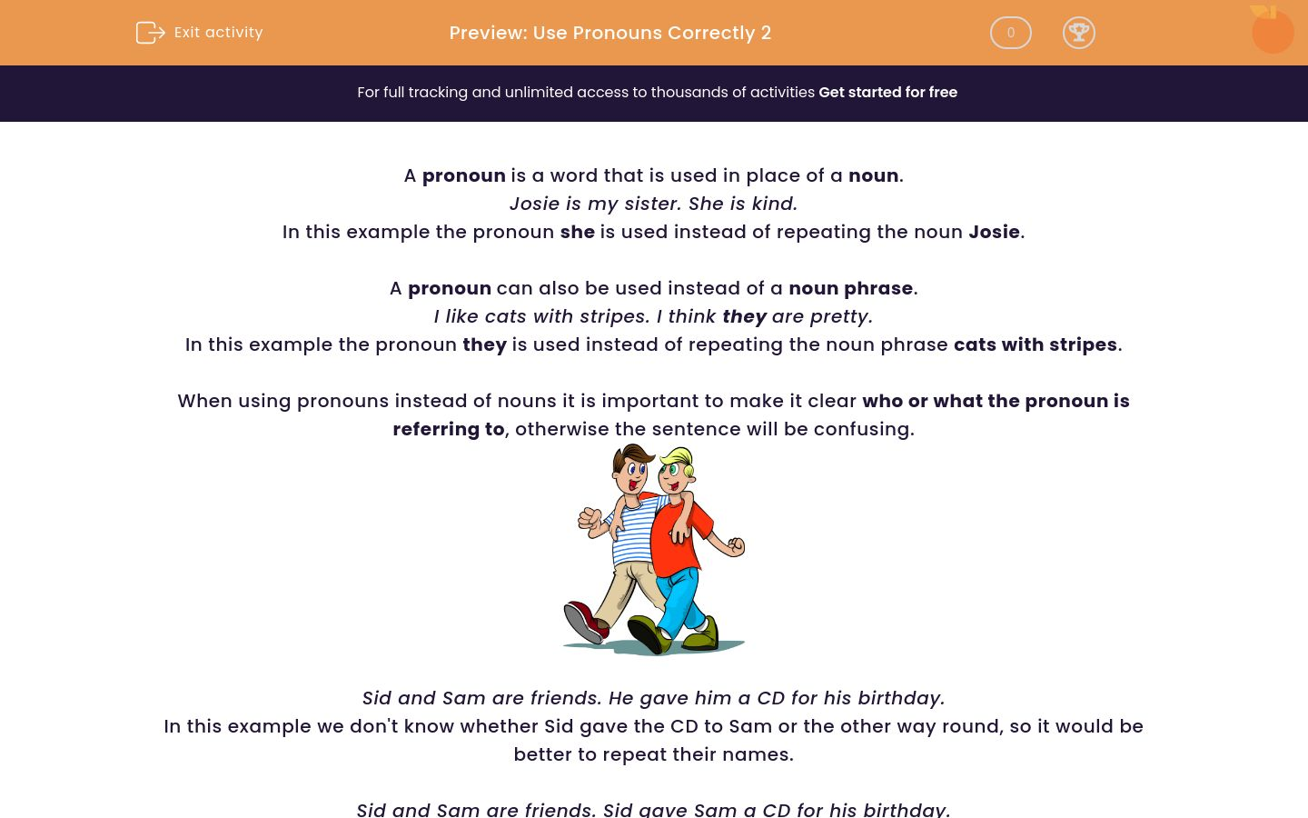 Use Pronouns Correctly Worksheet - EdPlace
