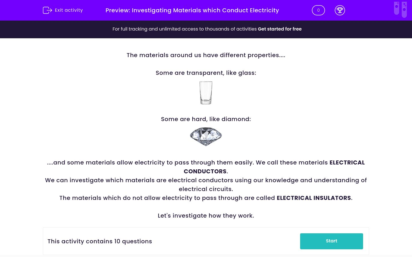 Investigate Materials that Conduct Electricity Worksheet - EdPlace