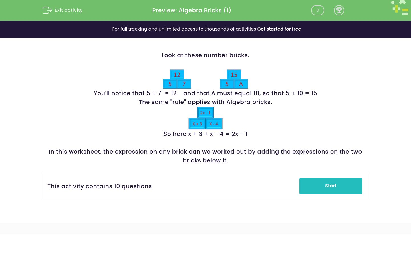 Collect Like Terms to Solve Algebra Problems Worksheet - EdPlace