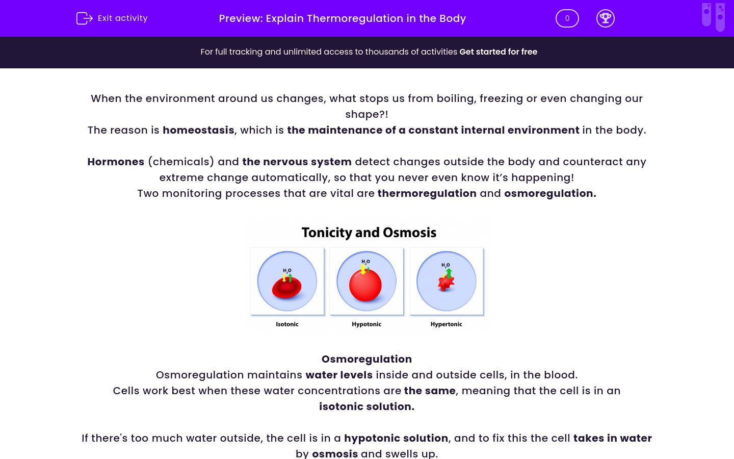 Explain Thermoregulation in the Body Worksheet - EdPlace