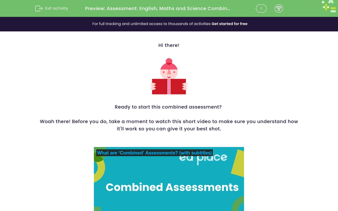 Assessment: English, Maths and Science Combined (Y9) Worksheet - EdPlace