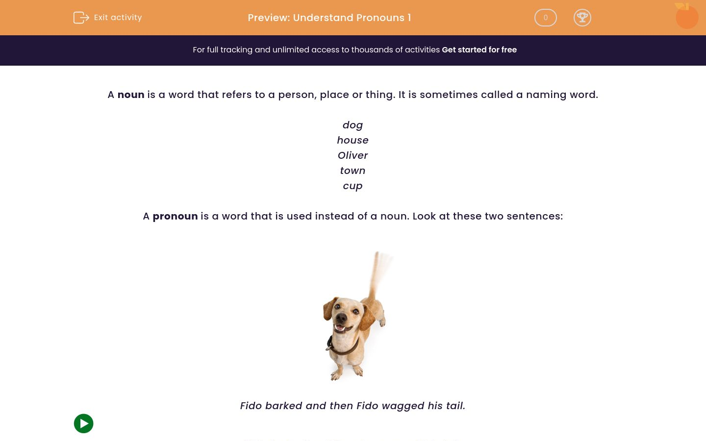 Identify Pronouns Worksheet - EdPlace