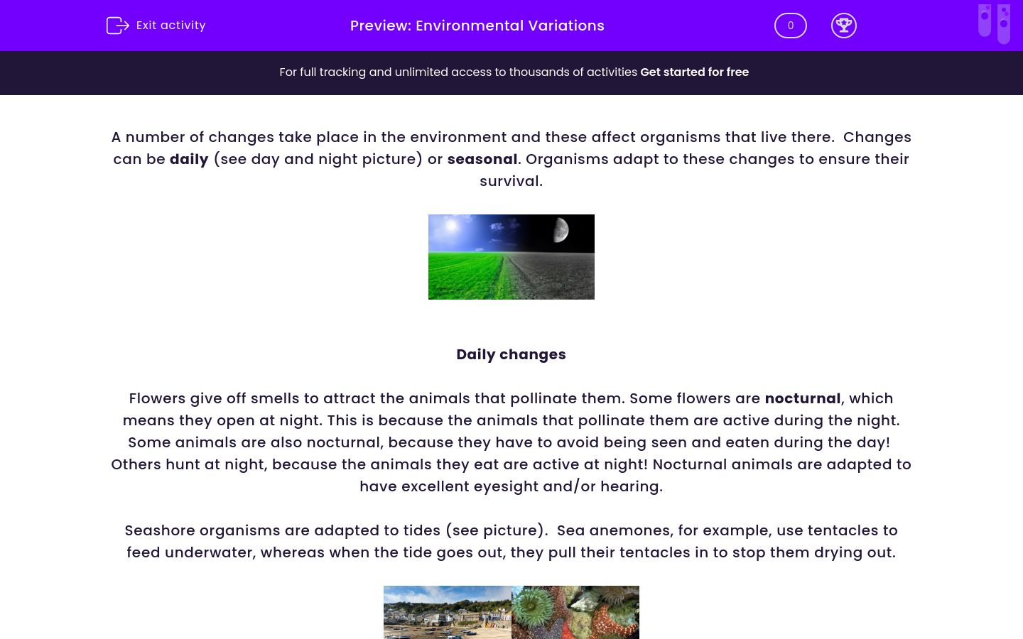Describe How Environmental Variations Affect Organisms Worksheet - EdPlace