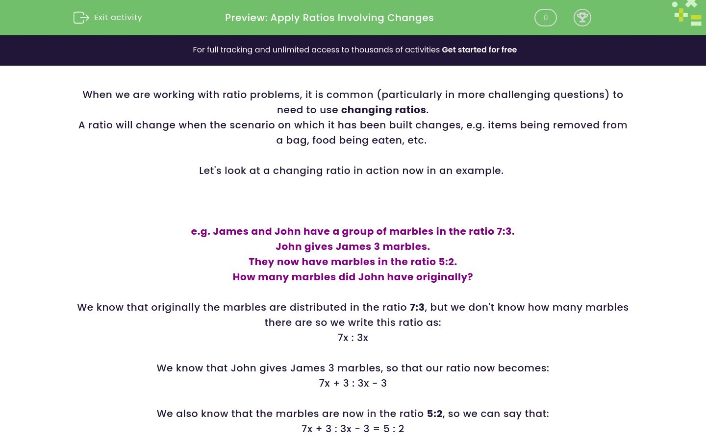 Apply Ratios Involving Changes Worksheet - EdPlace