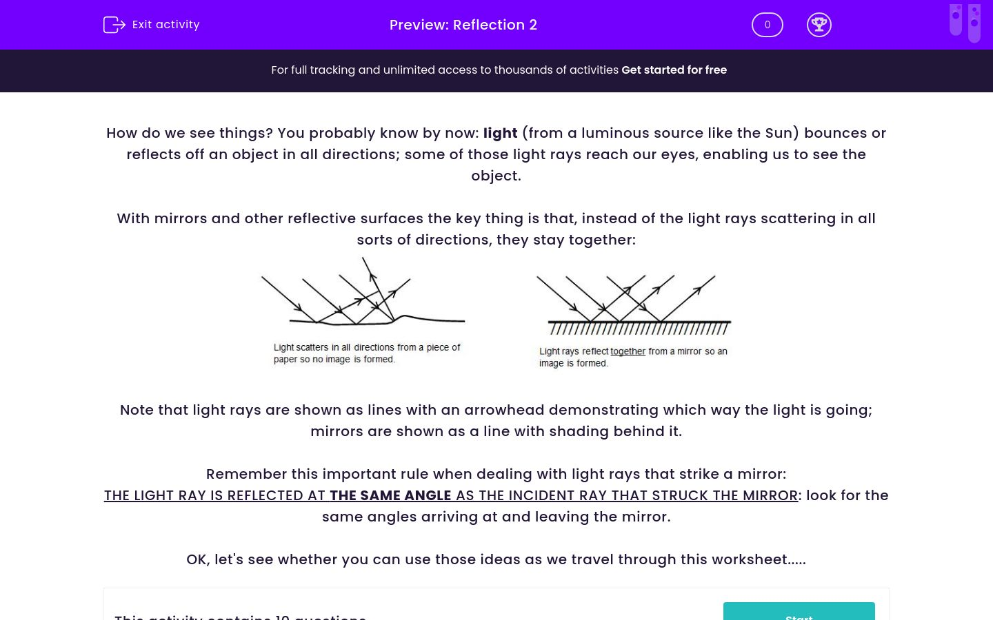 Look at How Light is Reflected off Mirrors Worksheet - EdPlace
