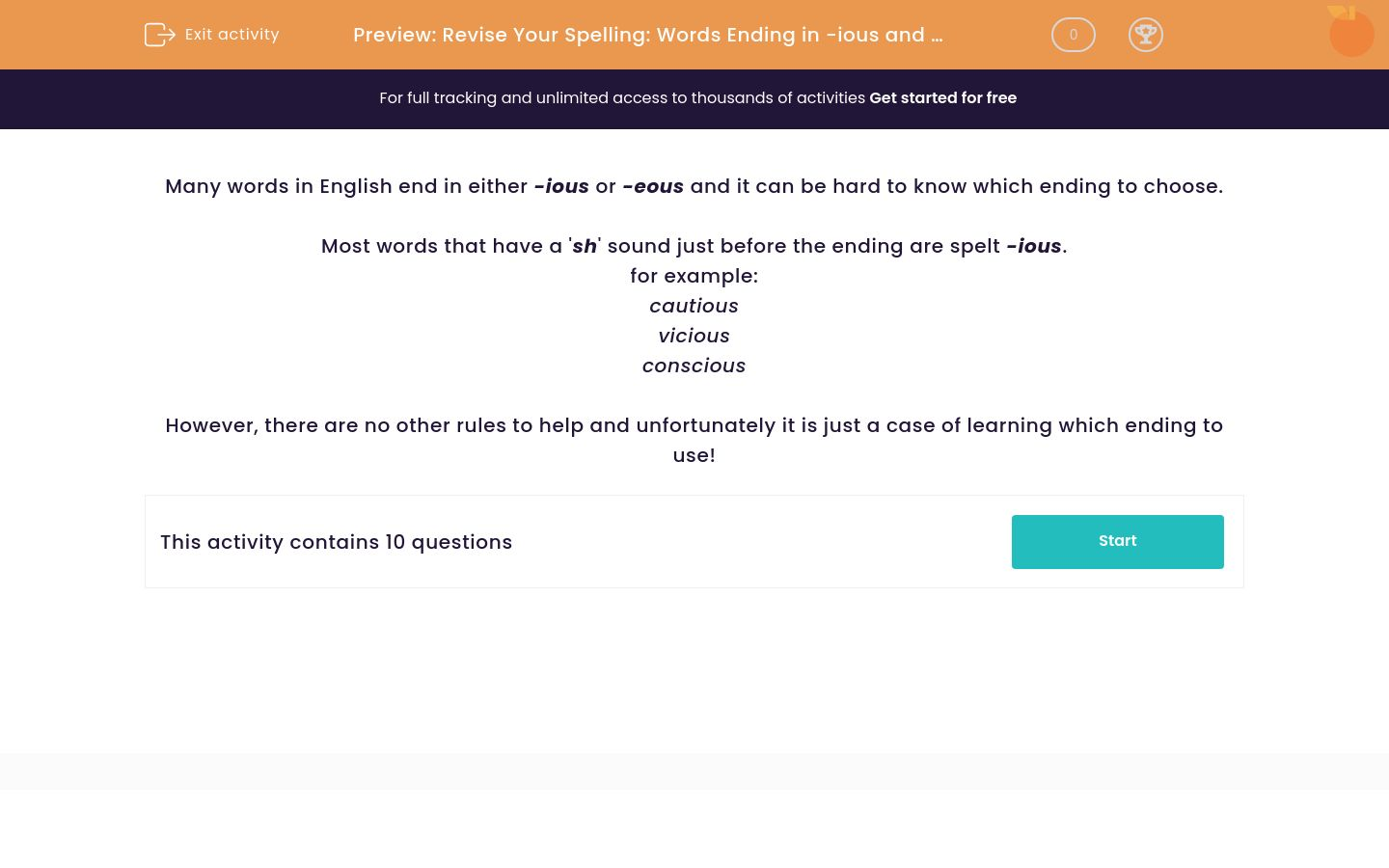 Revise Your Spelling: Words Ending in -ious and -eous Worksheet - EdPlace