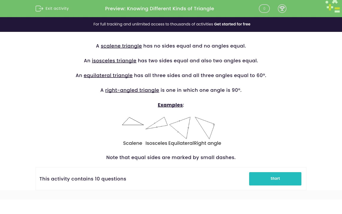 Recognise Different Types of Triangle Worksheet - EdPlace