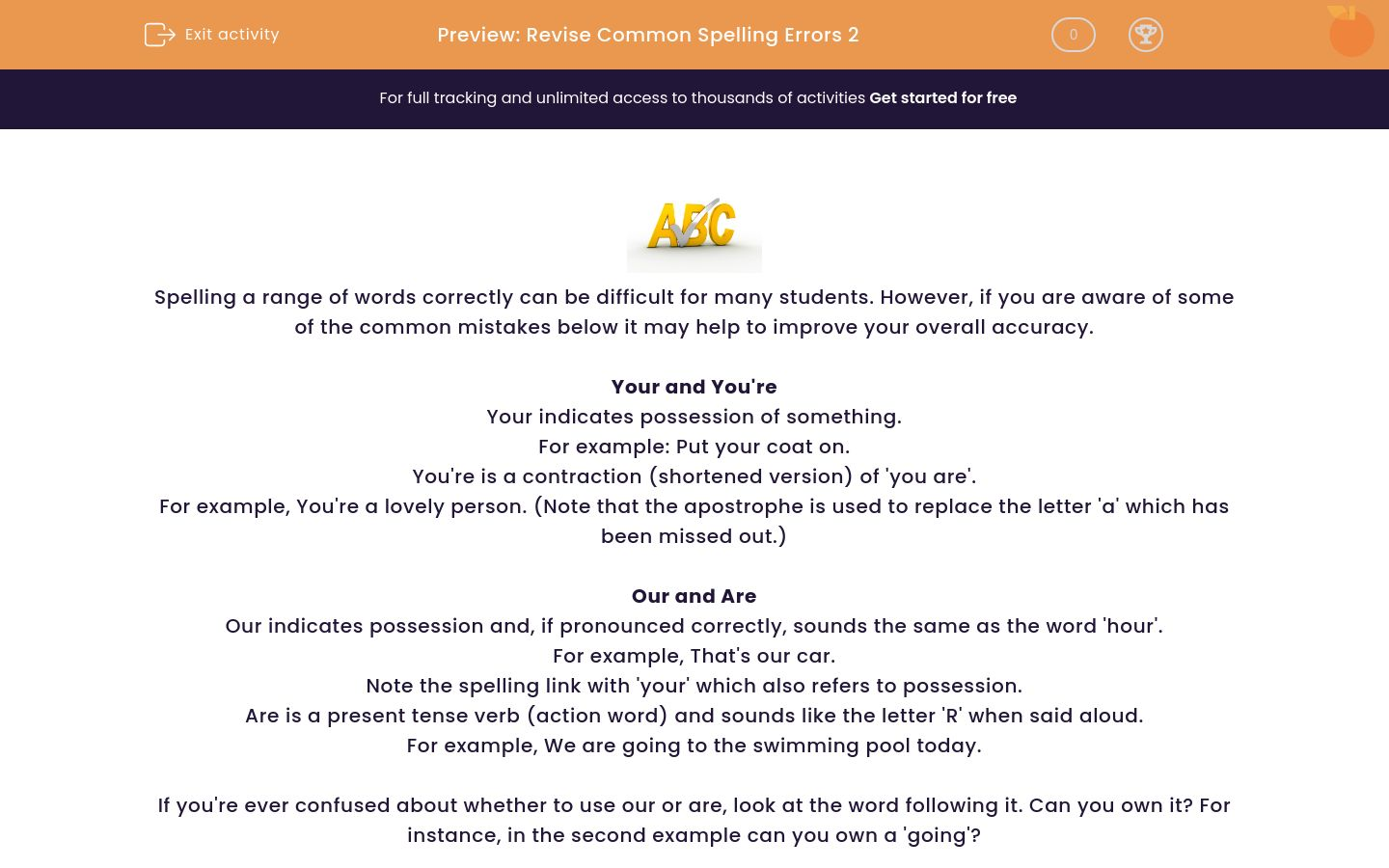 Revise Common Spelling Mistakes Worksheet - EdPlace