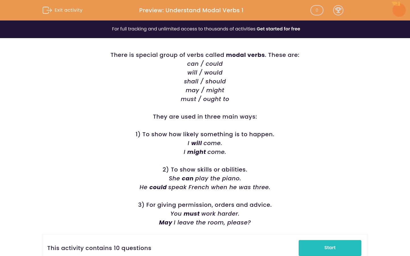 Understand Modal Verbs Worksheet - EdPlace