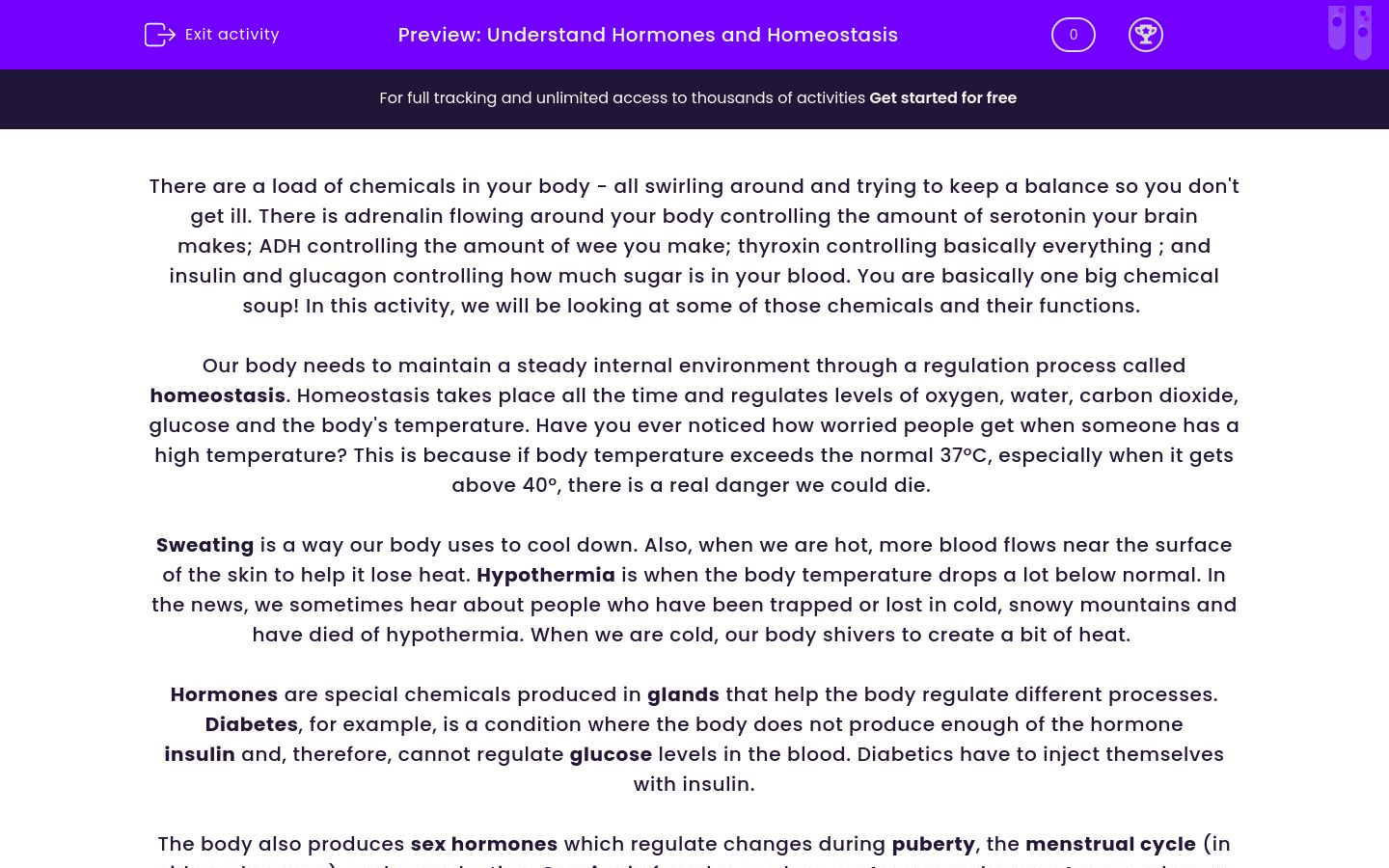 Understand Hormones and Homeostasis Worksheet - EdPlace