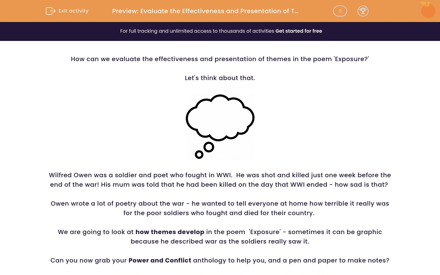 Evaluate the Effectiveness and Presentation of Themes in the Poem ...