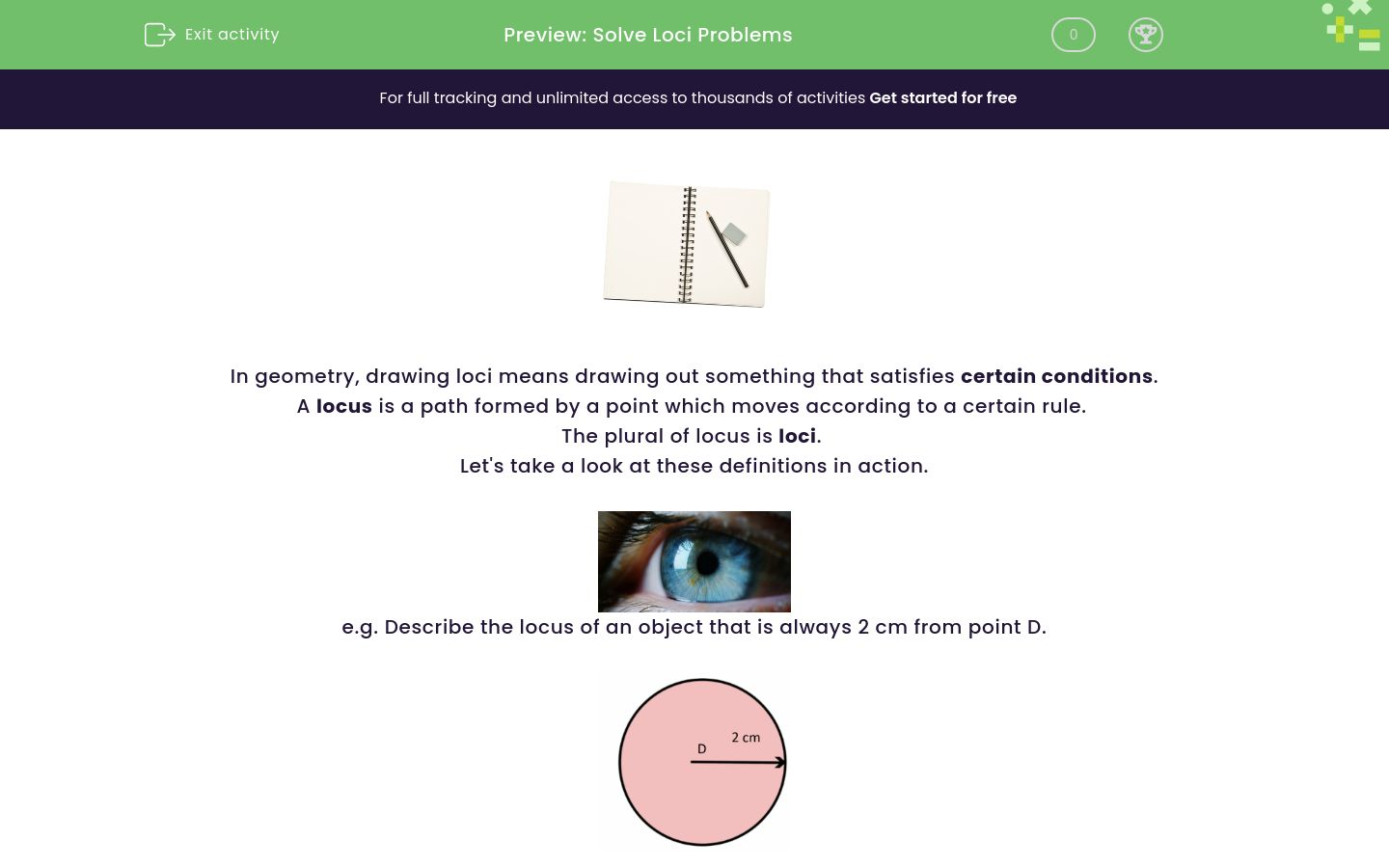 Solve Loci Problems Worksheet - EdPlace