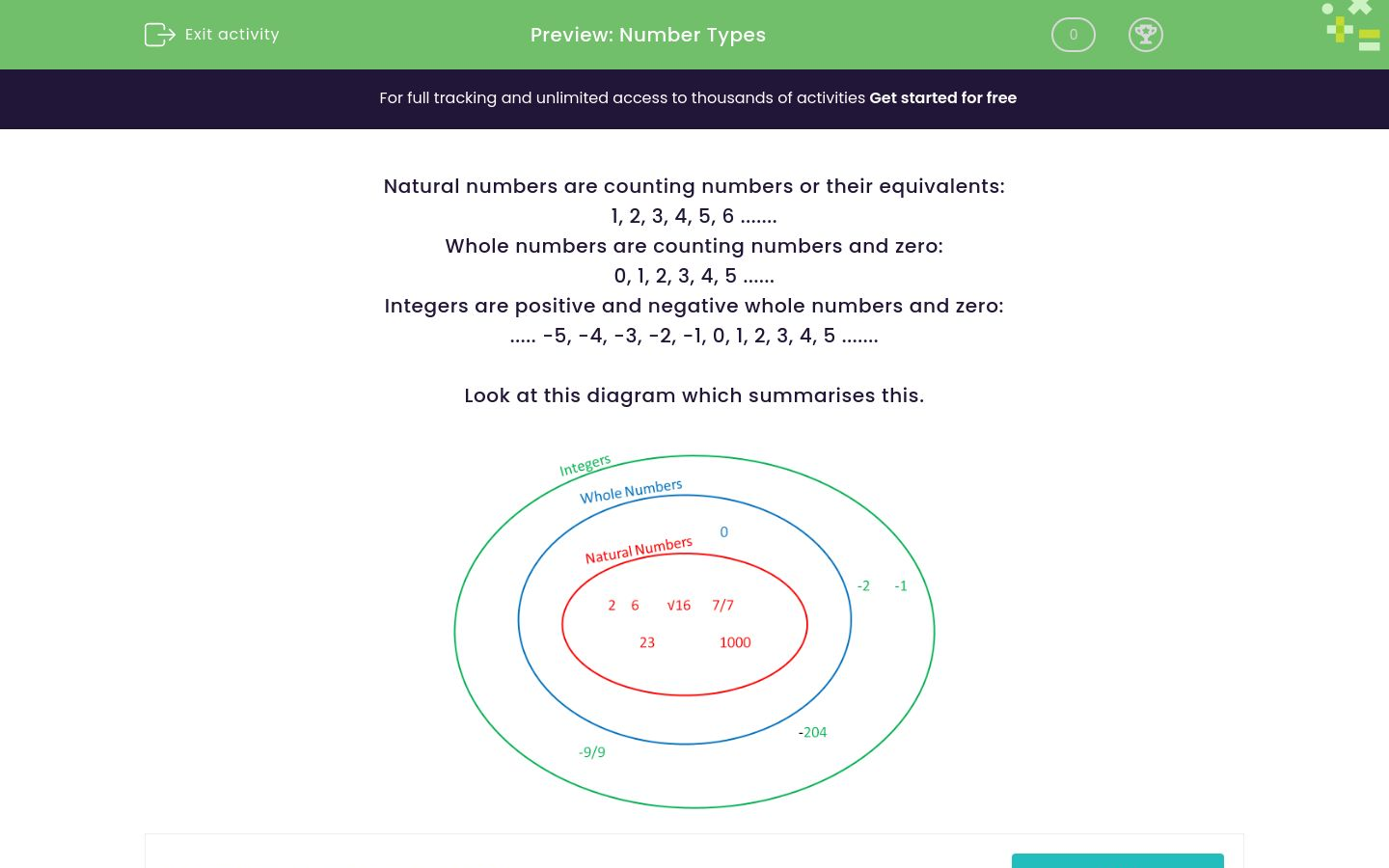 Know Your Number Types Worksheet - EdPlace