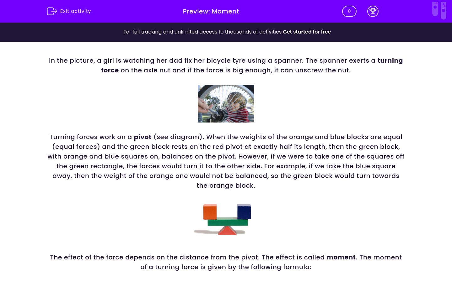 Calculate Moments and Explain Why Things Balance Worksheet - EdPlace