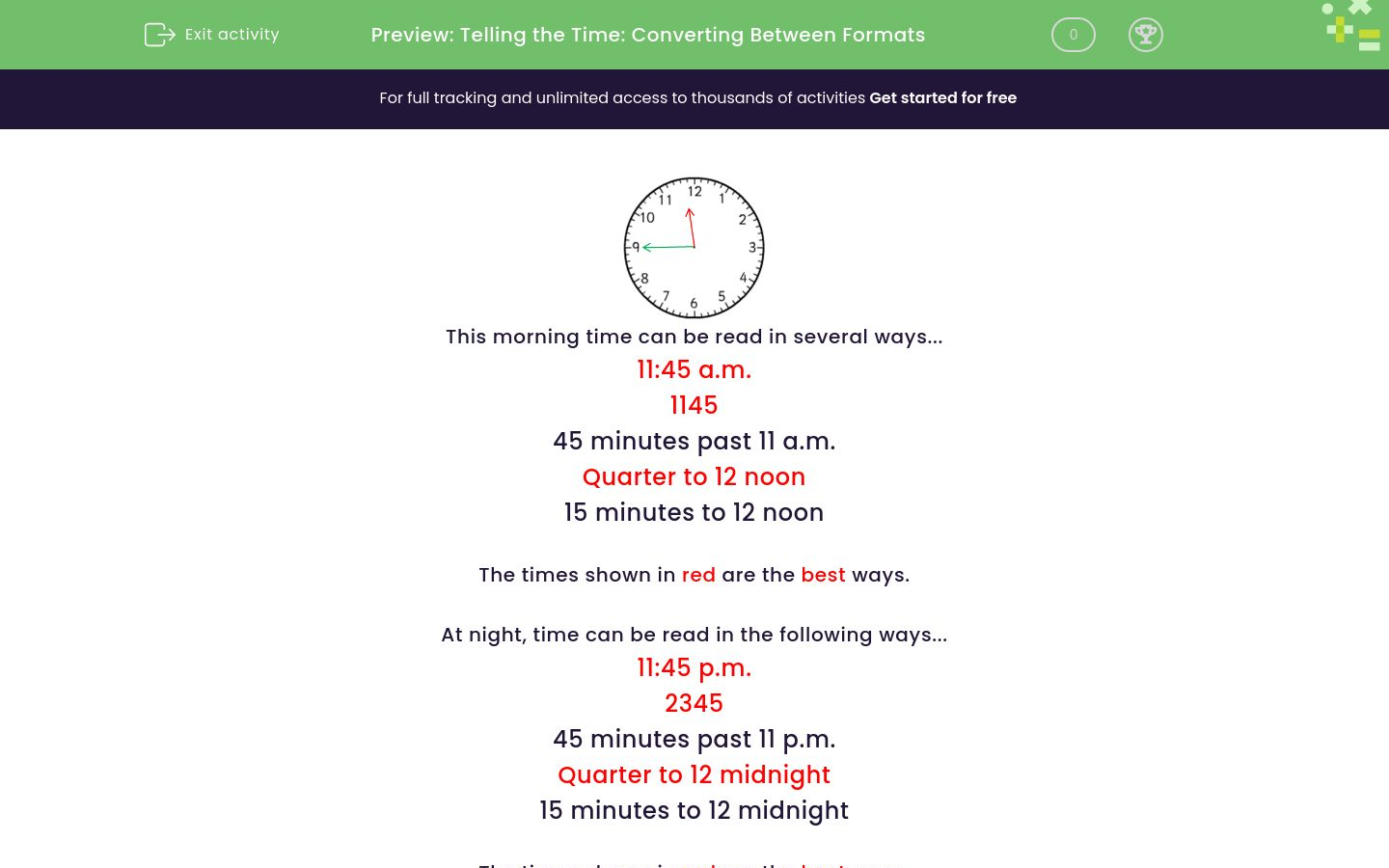 Convert Between Different Time Formats Worksheet - EdPlace