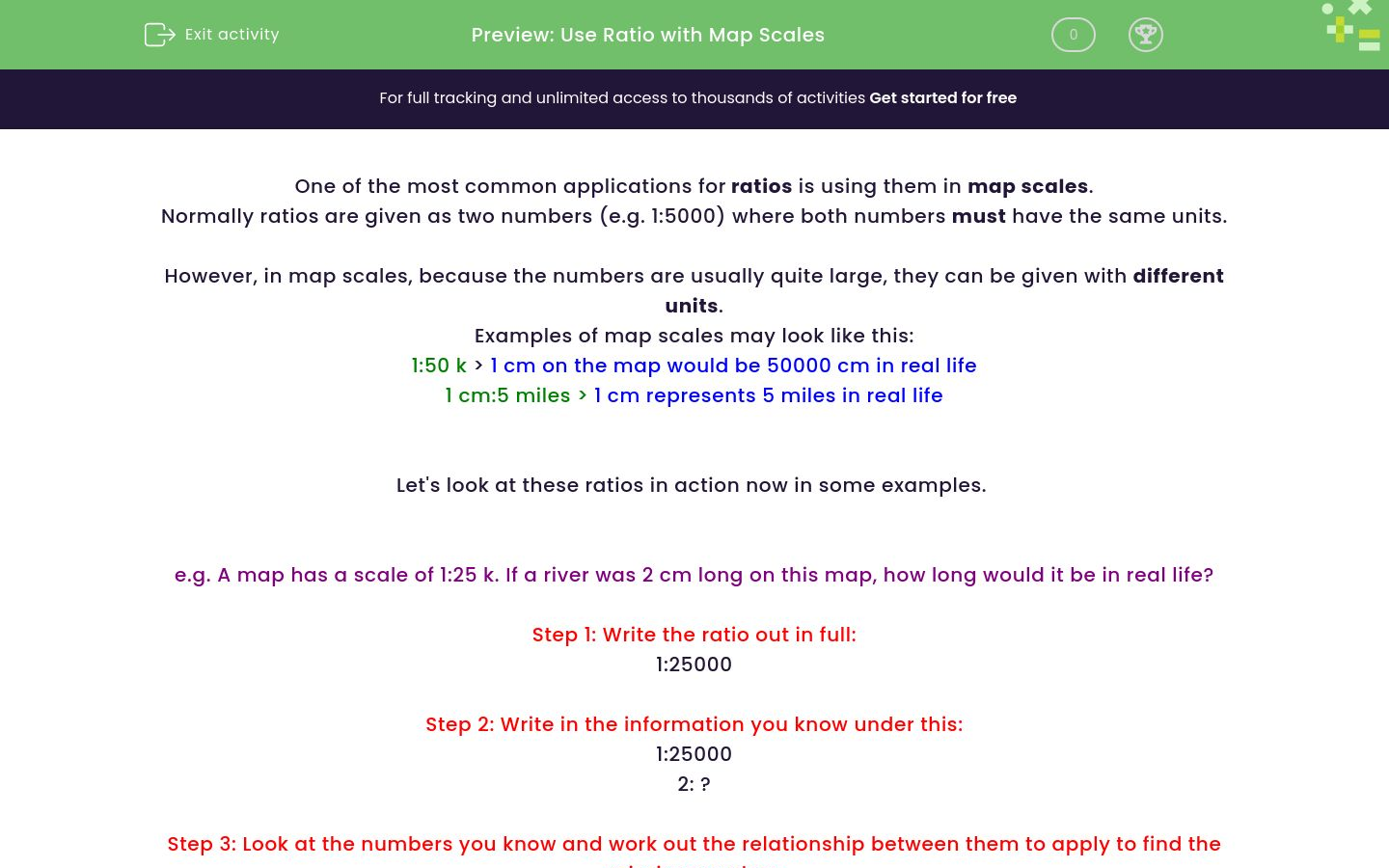 Use Ratio with Map Scales Worksheet - EdPlace