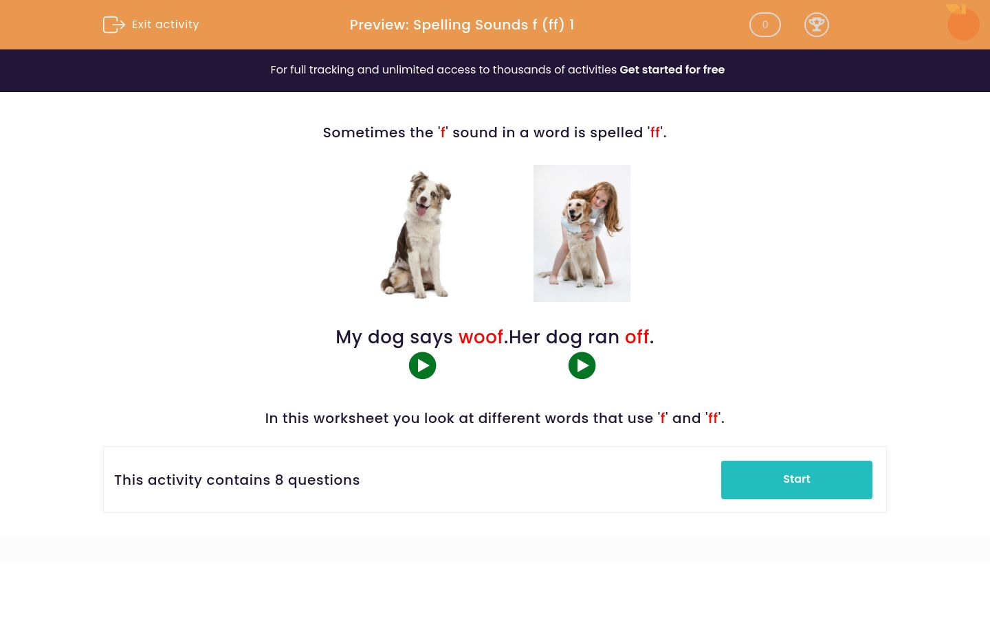 Spell Sounds: f or ff Worksheet - EdPlace
