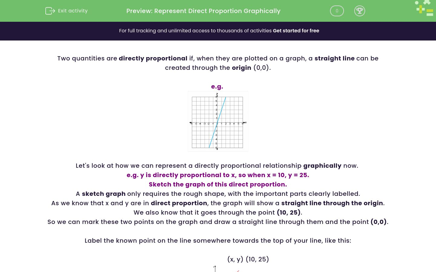 Represent Direct Proportion Graphically Worksheet - EdPlace