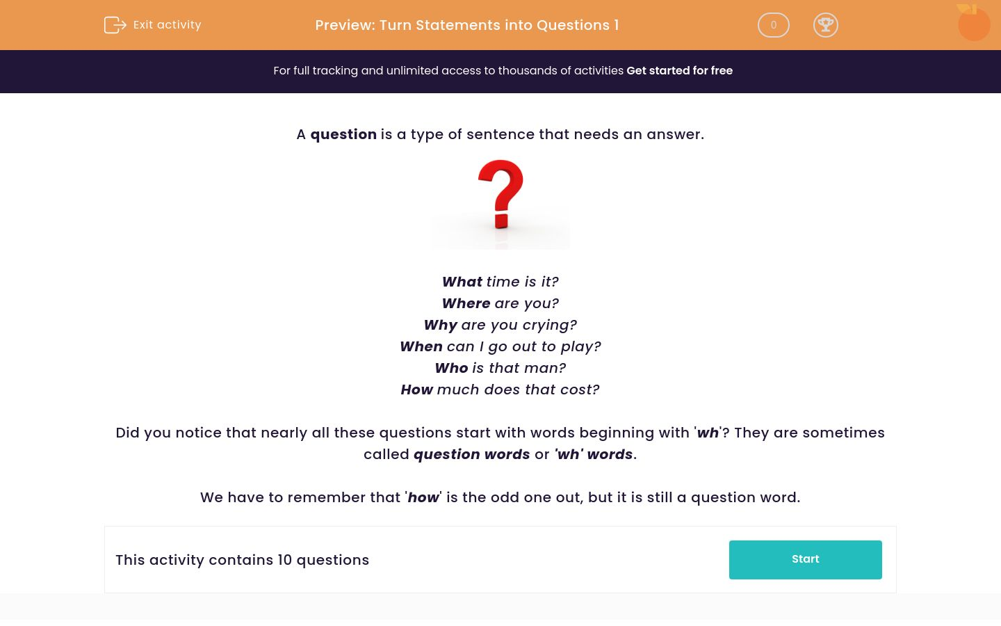 Use Question Words Worksheet - EdPlace