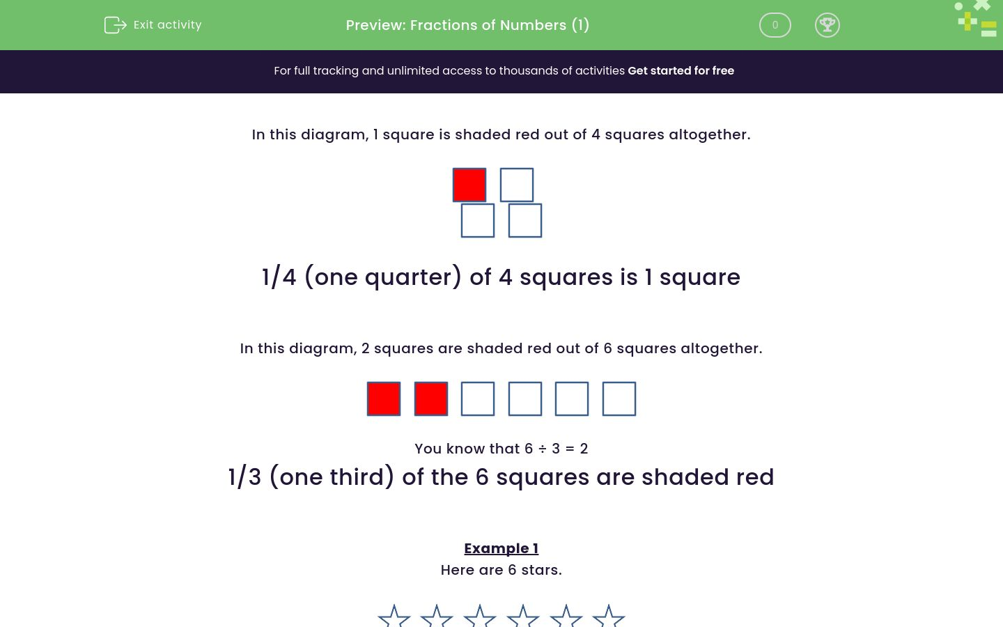 Find Simple Fractions of Numbers Using Pictures Worksheet - EdPlace