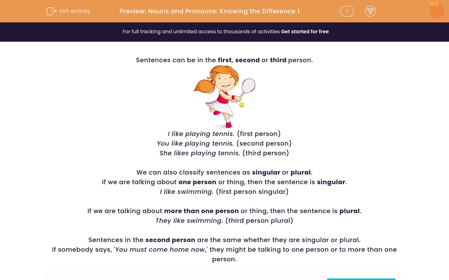 Know the Difference Between First, Second and Third Person Worksheet ...