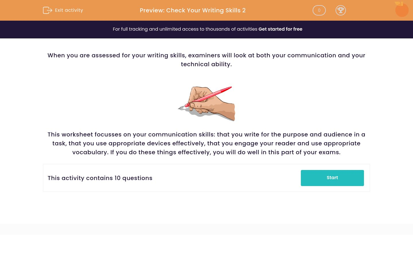 Check Your Writing Skills 2 Worksheet - EdPlace