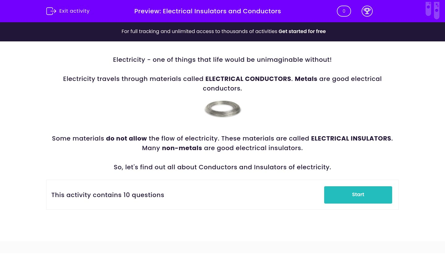 Identify Electrical Insulators and Conductors Worksheet - EdPlace