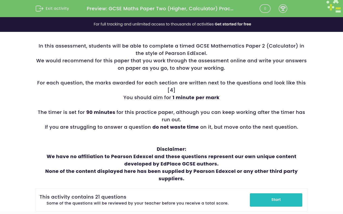 GCSE Maths Paper Two (Higher, Calculator) Practice Paper in the Style ...