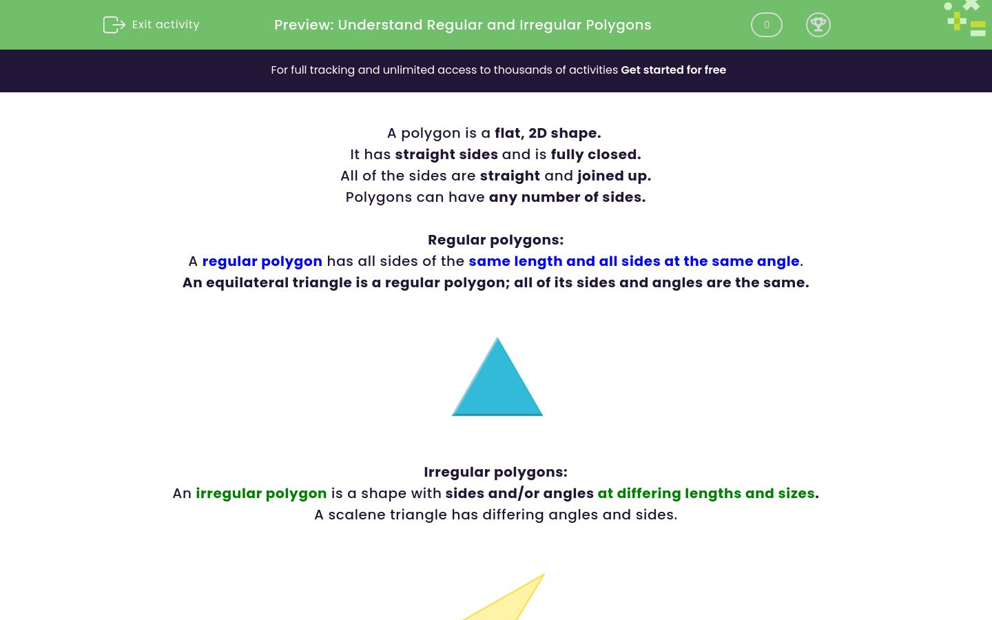 Understand Regular and Irregular Polygons Worksheet - EdPlace