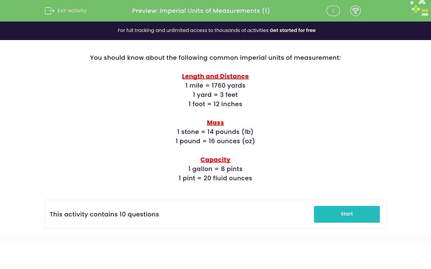 Understand Imperial Units of Measurement Worksheet - EdPlace