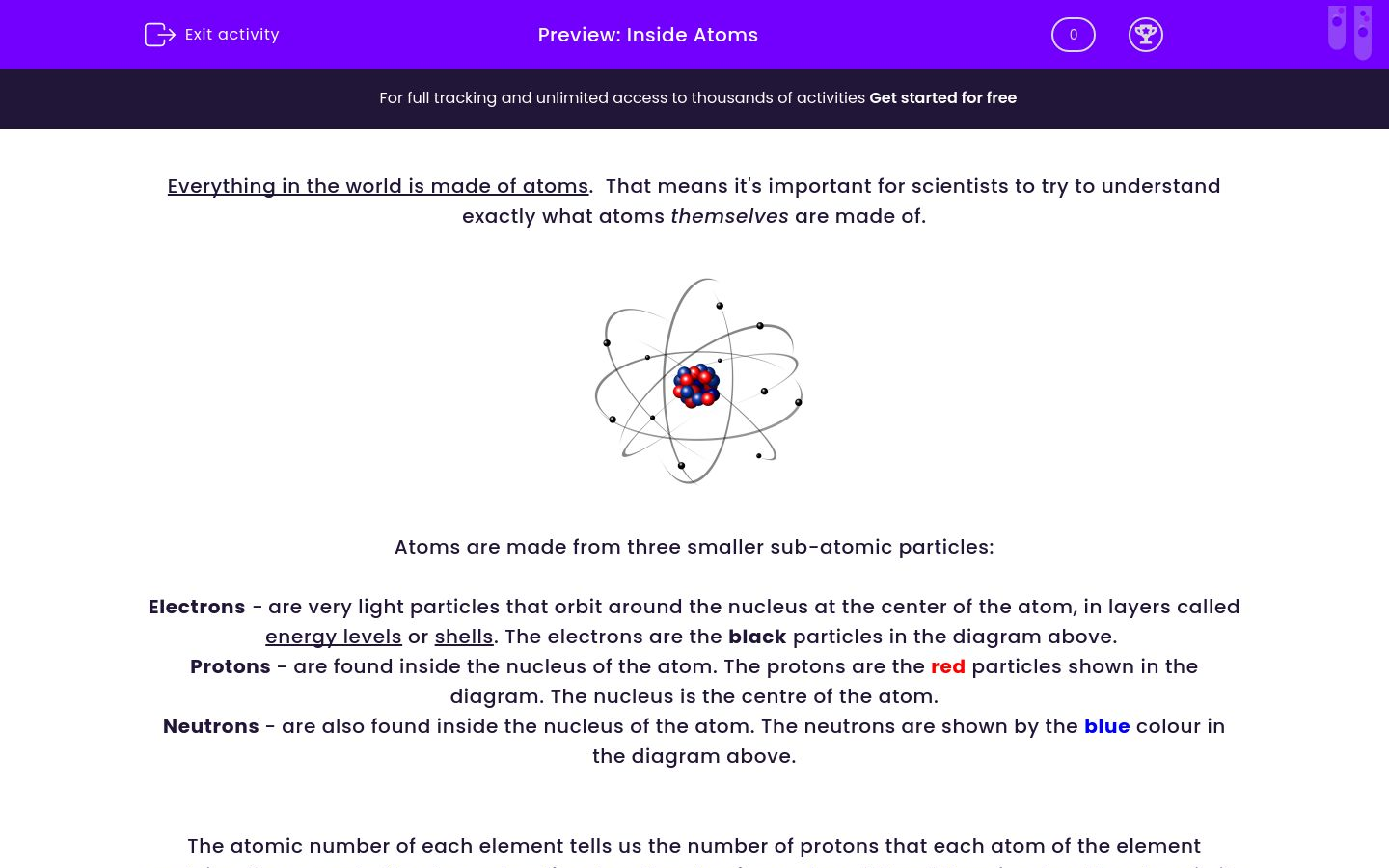 Investigate the Structure of Atoms Worksheet - EdPlace