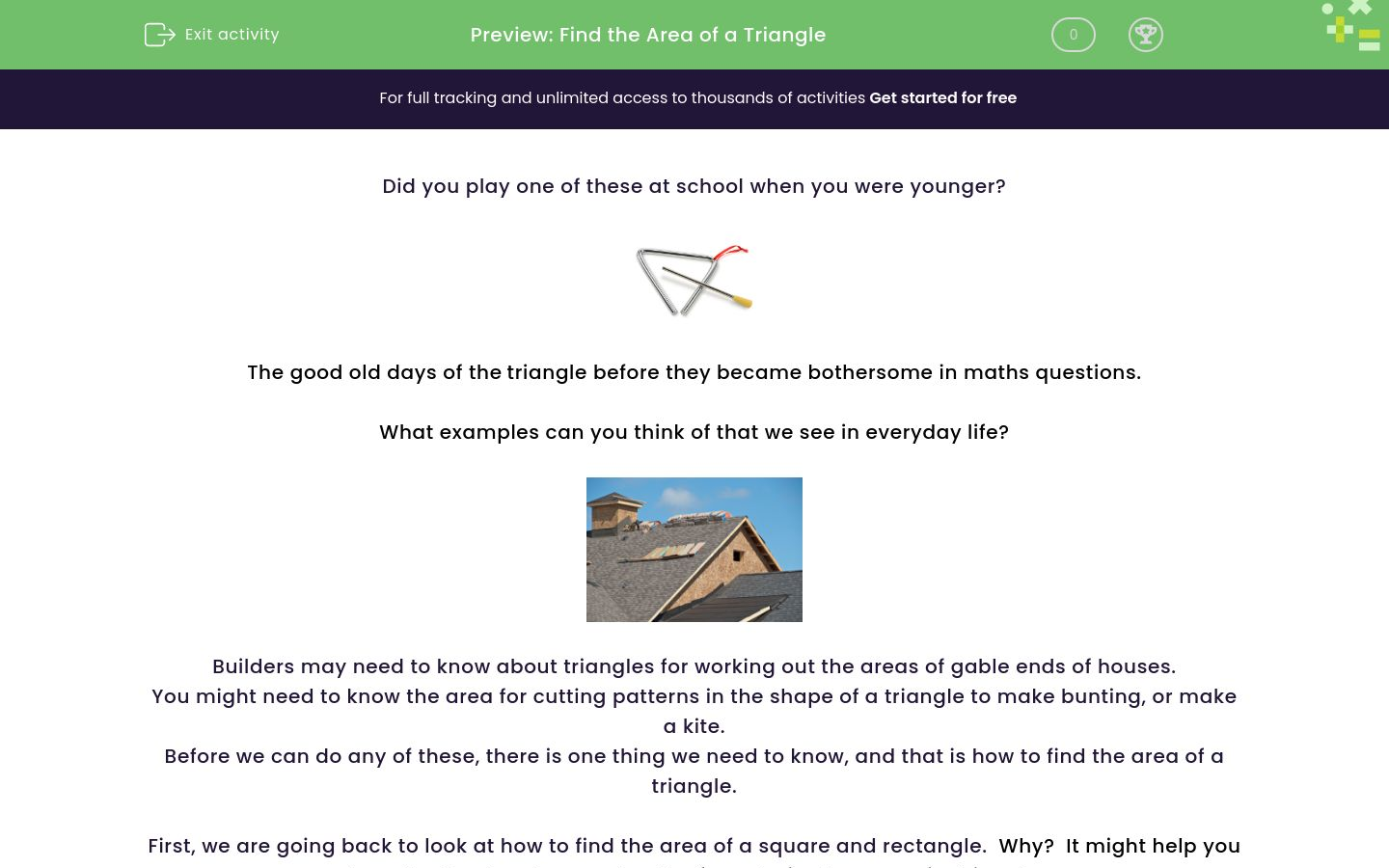 Find the Area of a Triangle Worksheet - EdPlace