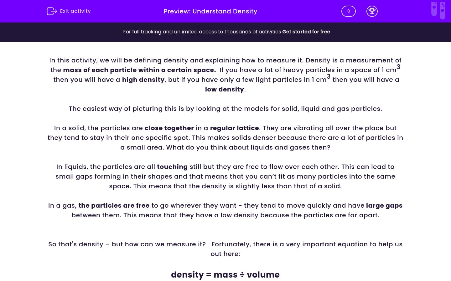 Understand Density Worksheet - EdPlace
