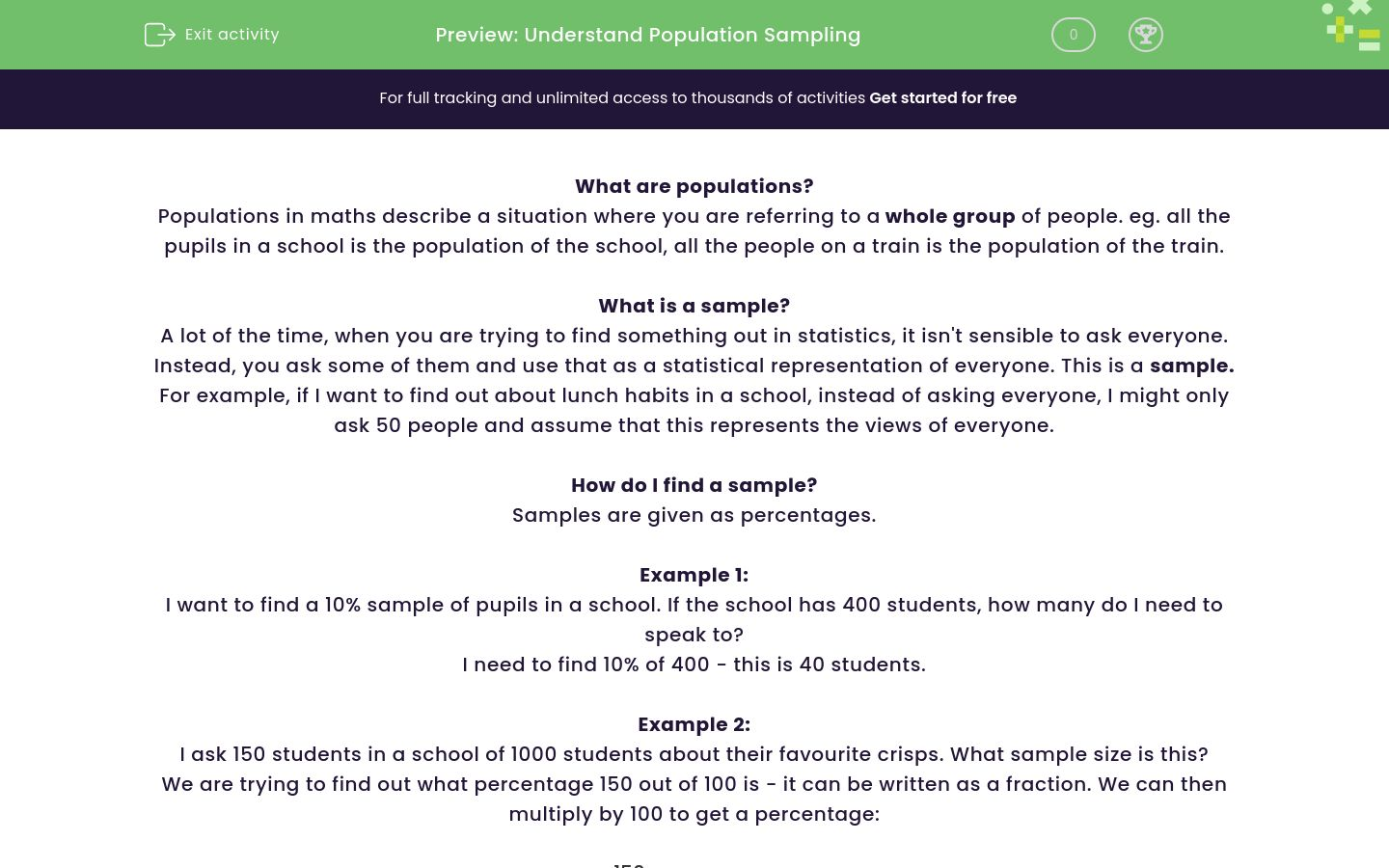 Understand Population Sampling Worksheet - EdPlace