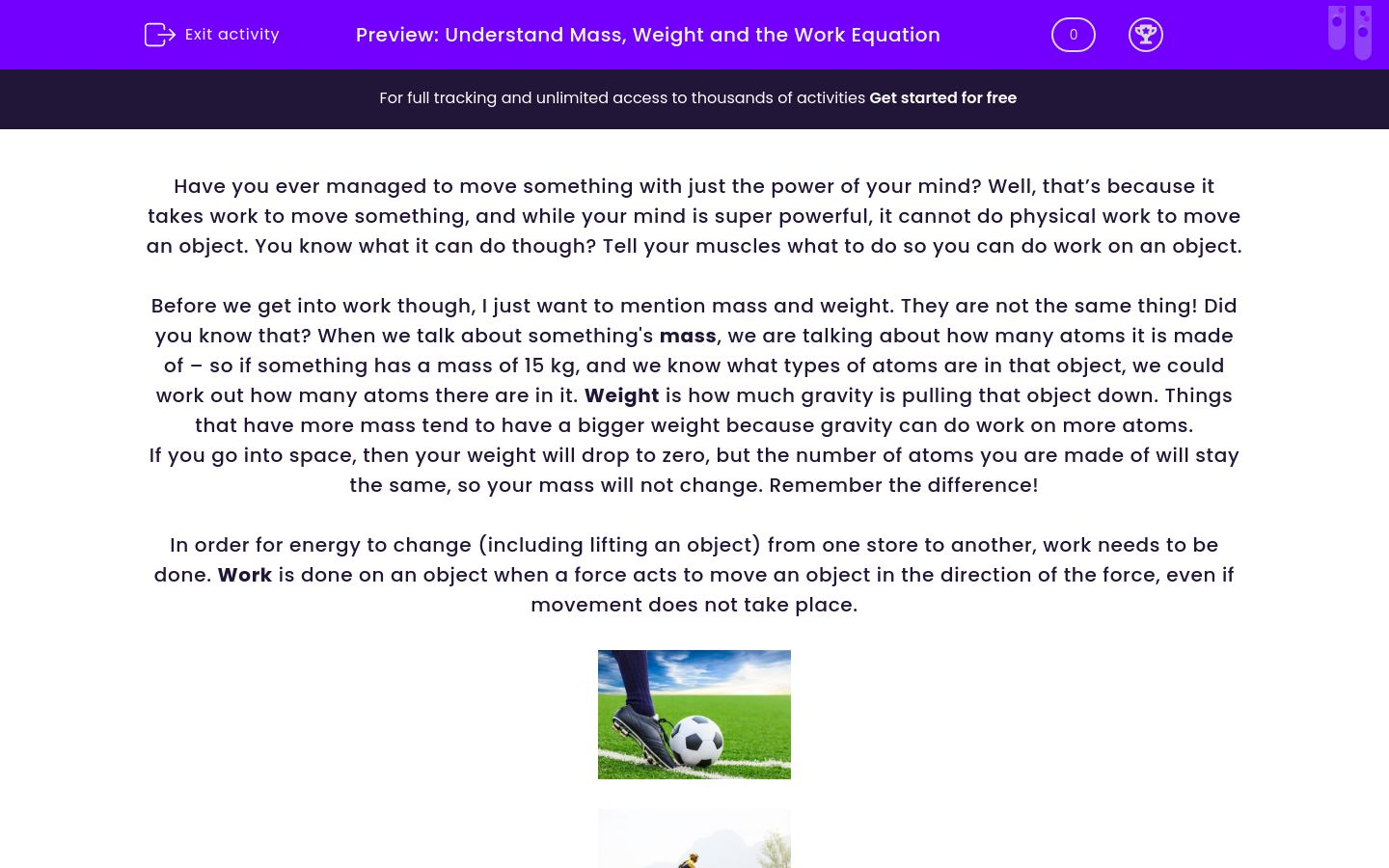 Understand Mass, Weight and the Work Equation Worksheet - EdPlace