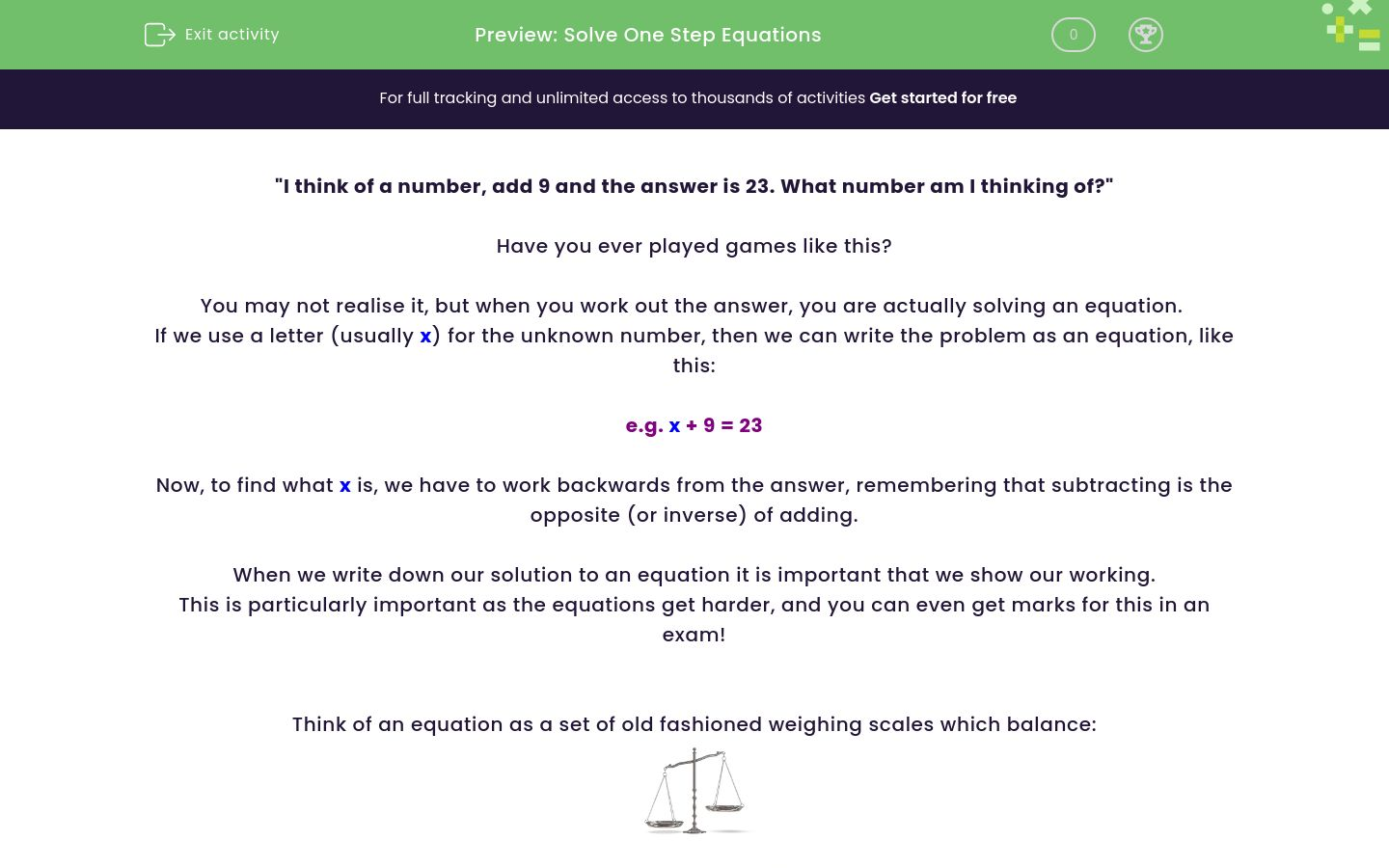 Solve One Step Equations Worksheet - EdPlace