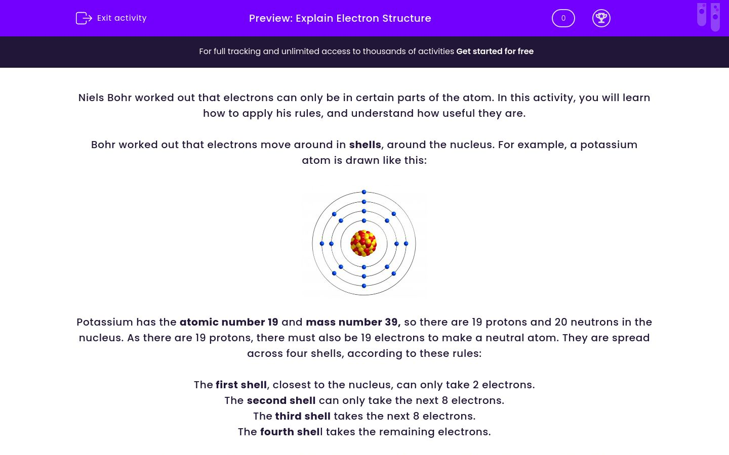 Explain Electron Structure Worksheet - EdPlace