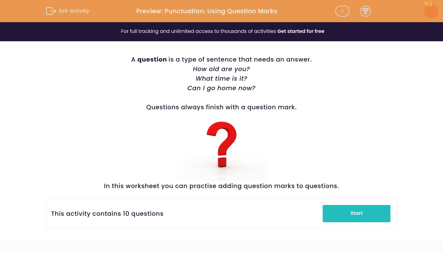 Punctuation: Using Question Marks Worksheet - EdPlace