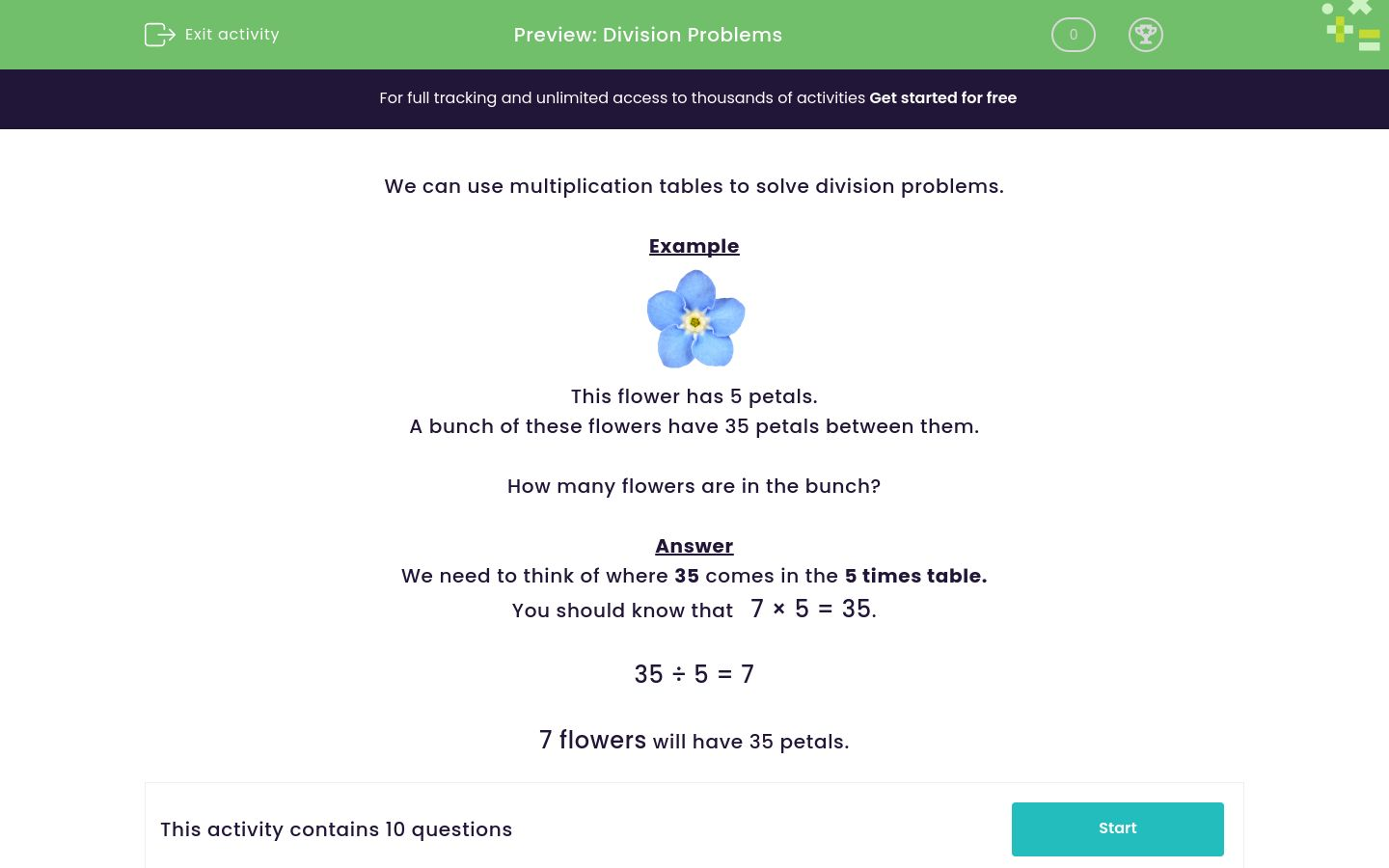 Solve Problems Using Division Worksheet - EdPlace