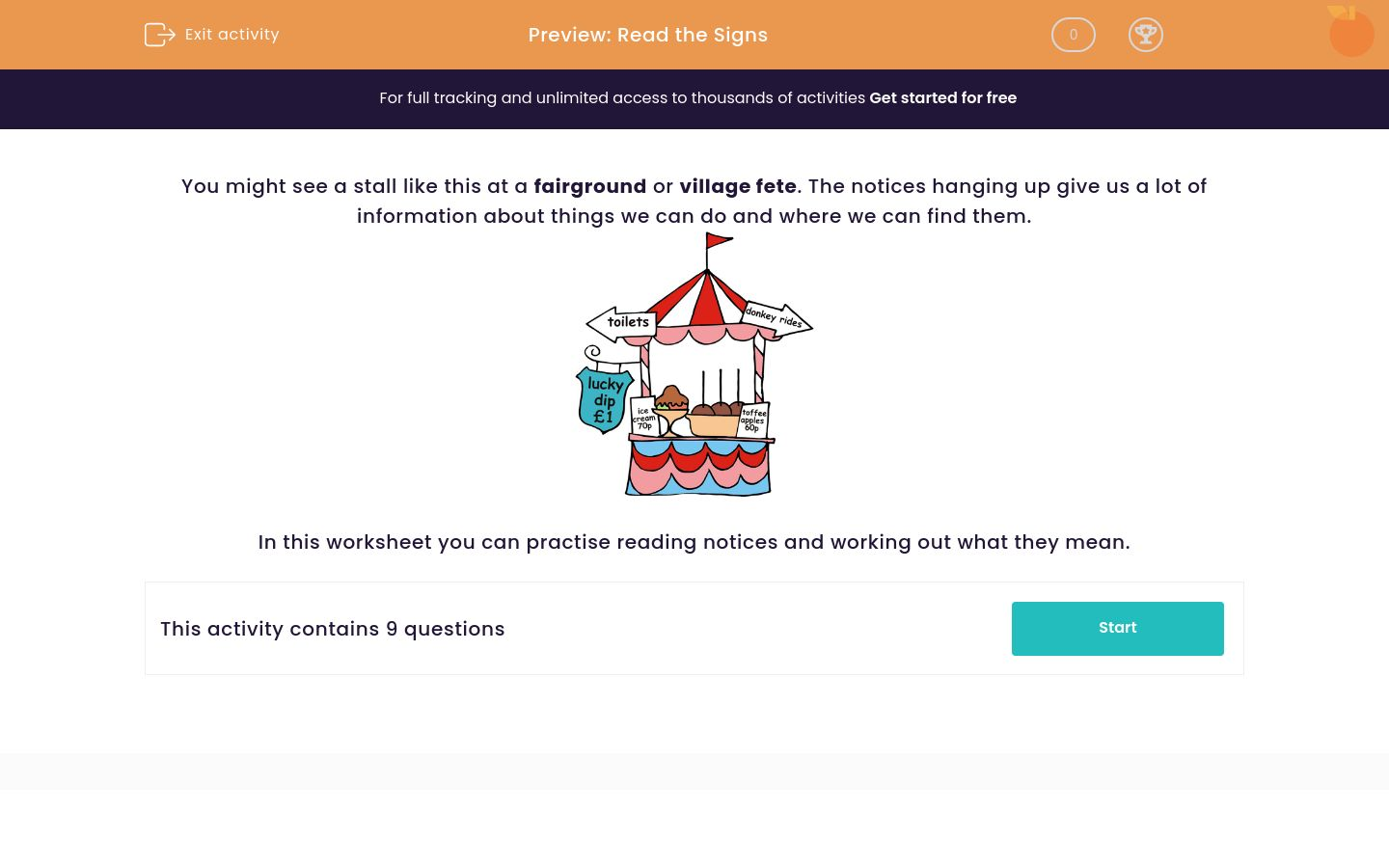 Read and Understand Signs Worksheet - EdPlace