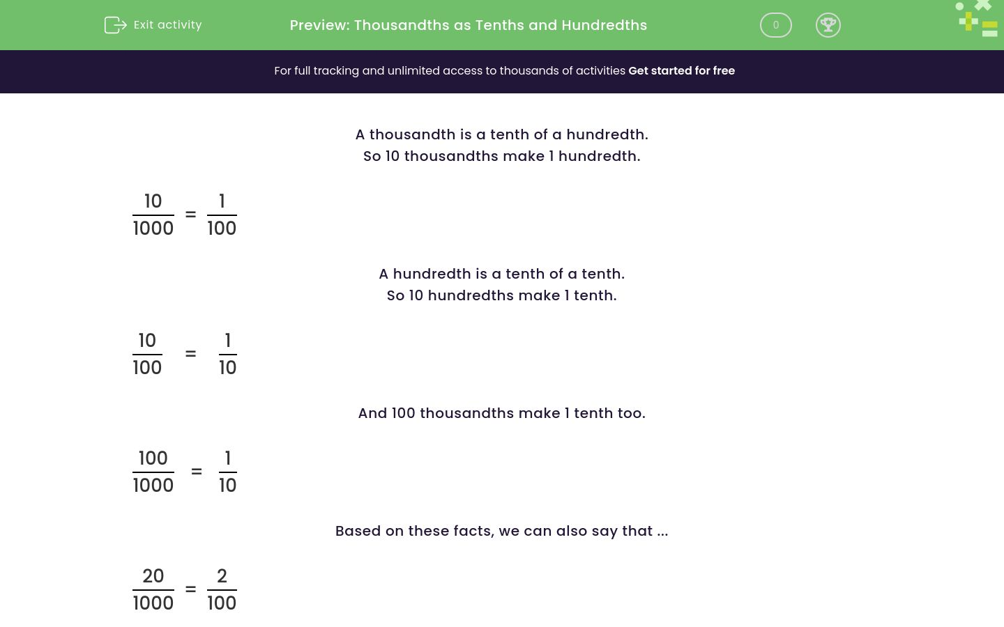 Understand the Relationship Between Thousandths, Hundredths and Tenths ...
