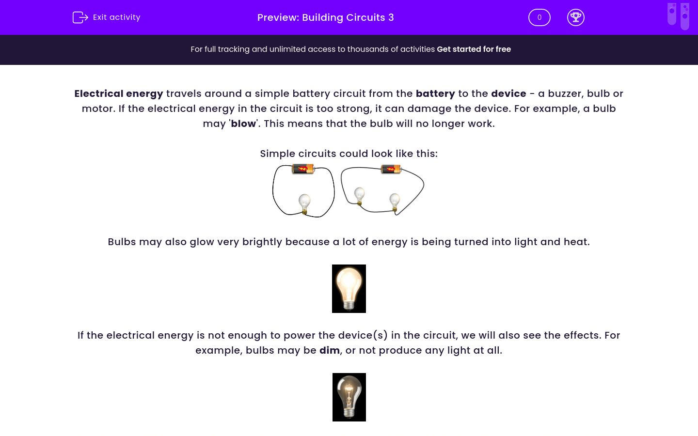 Investigate Building Simple Circuits Worksheet - EdPlace