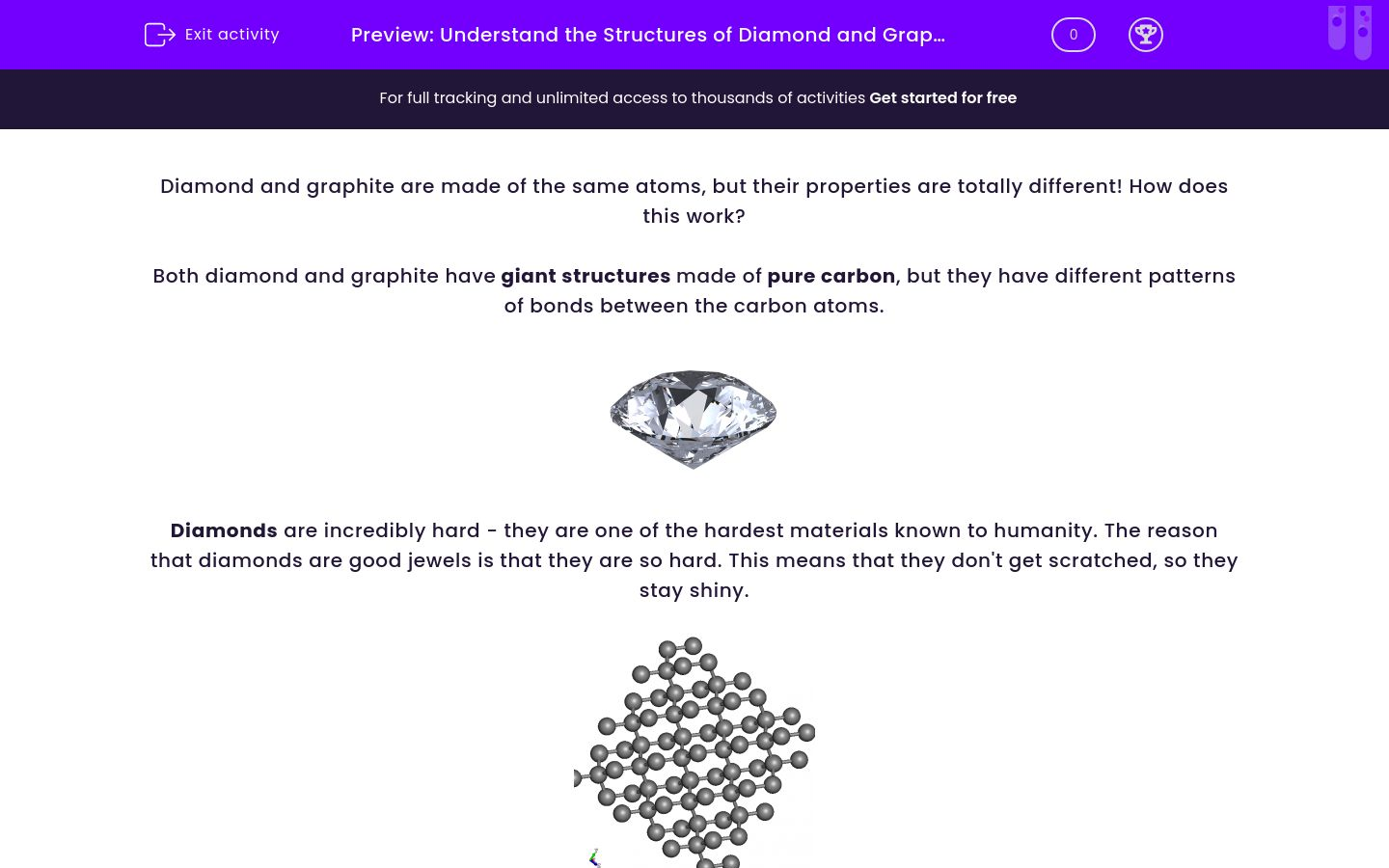 Understand the Structures of Diamond and Graphite Worksheet - EdPlace