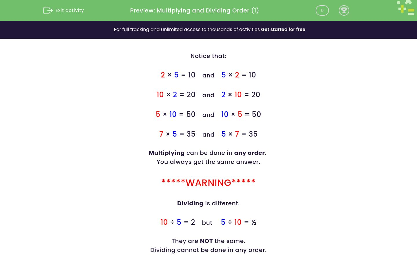 Understand the Order of Multiplication and Division Statements ...