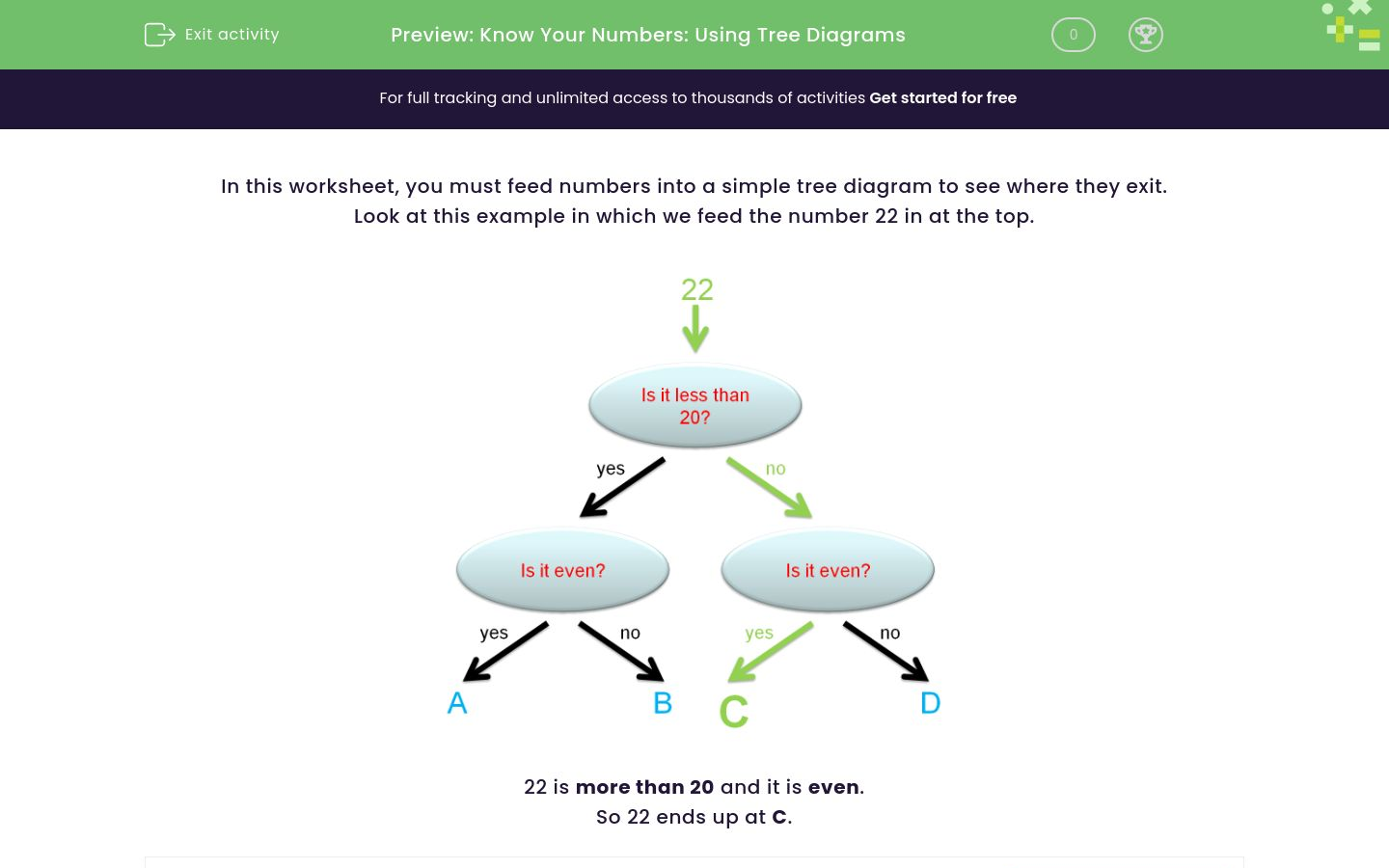 Use a Tree Diagram to Describe Numbers Worksheet - EdPlace