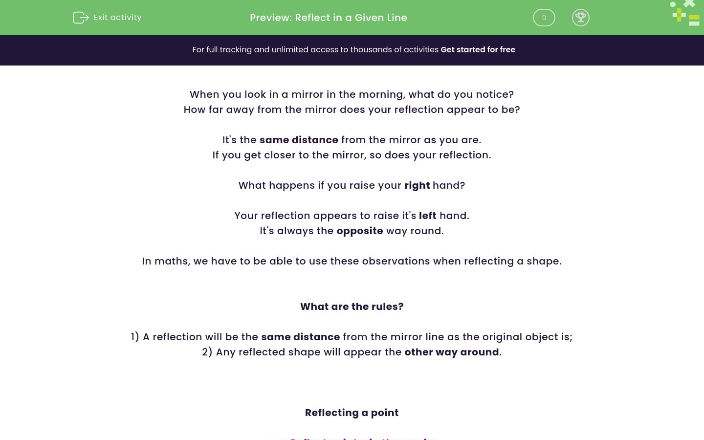 Reflect in a Given Line Worksheet - EdPlace