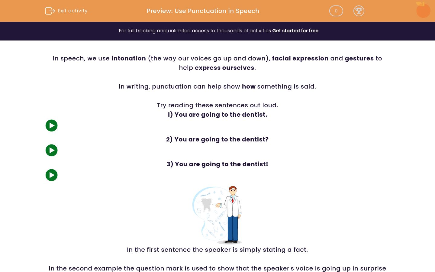 Use Punctuation for Emphasis in Speech Worksheet - EdPlace