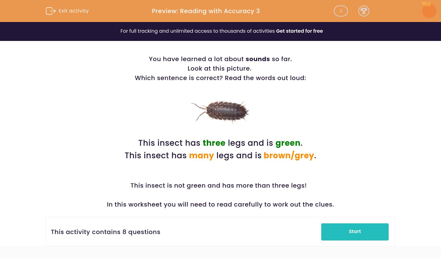 Practise Reading with Accuracy Worksheet - EdPlace