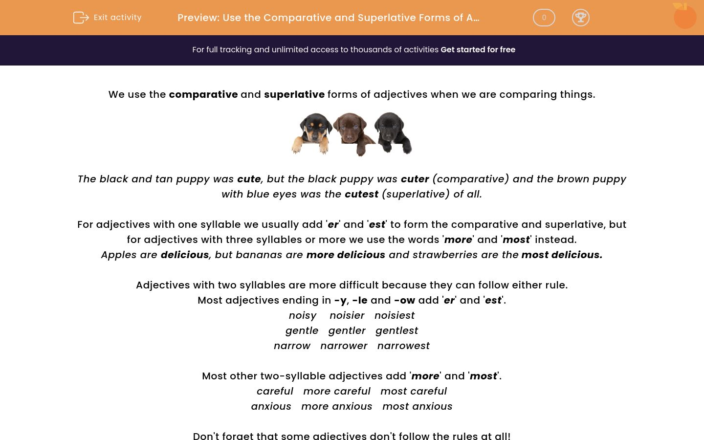 Comparative And Superlative Adjectives Worksheets Ks2